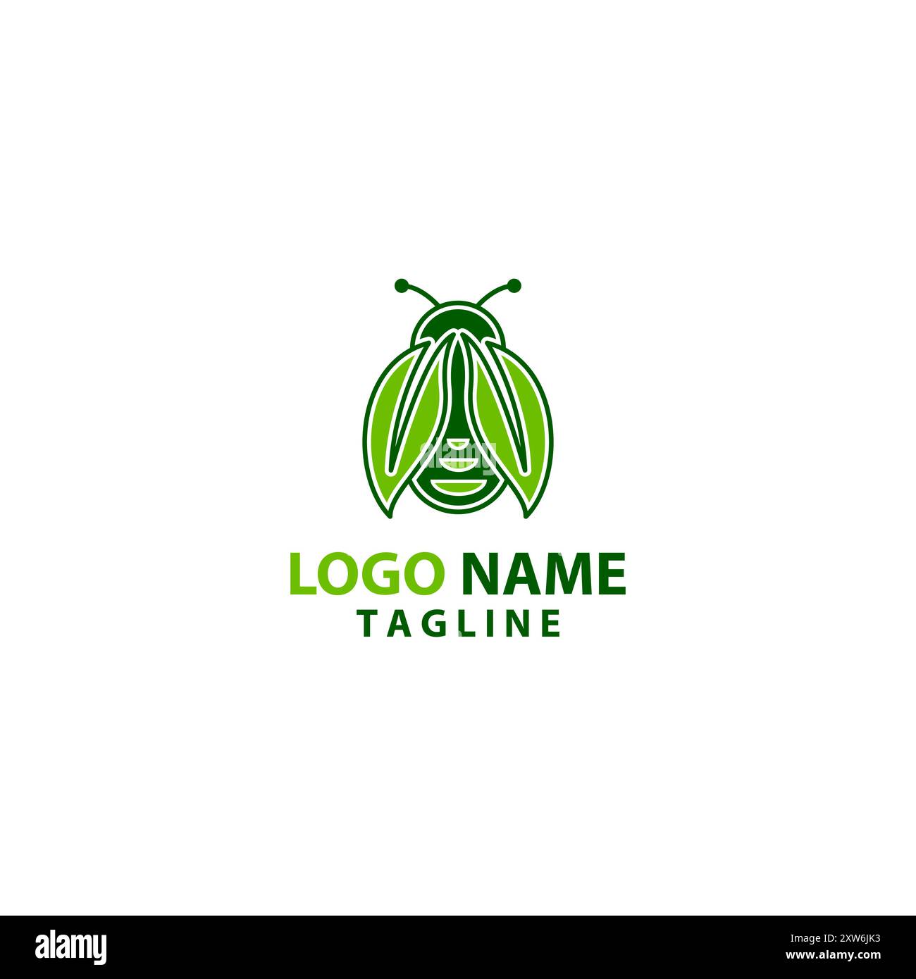 leaf bug logo design vector Stock Vector Image & Art - Alamy