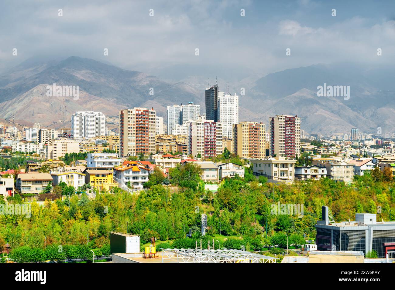 Wonderful view of Tehran, Iran. Colorful residential buildings Stock ...