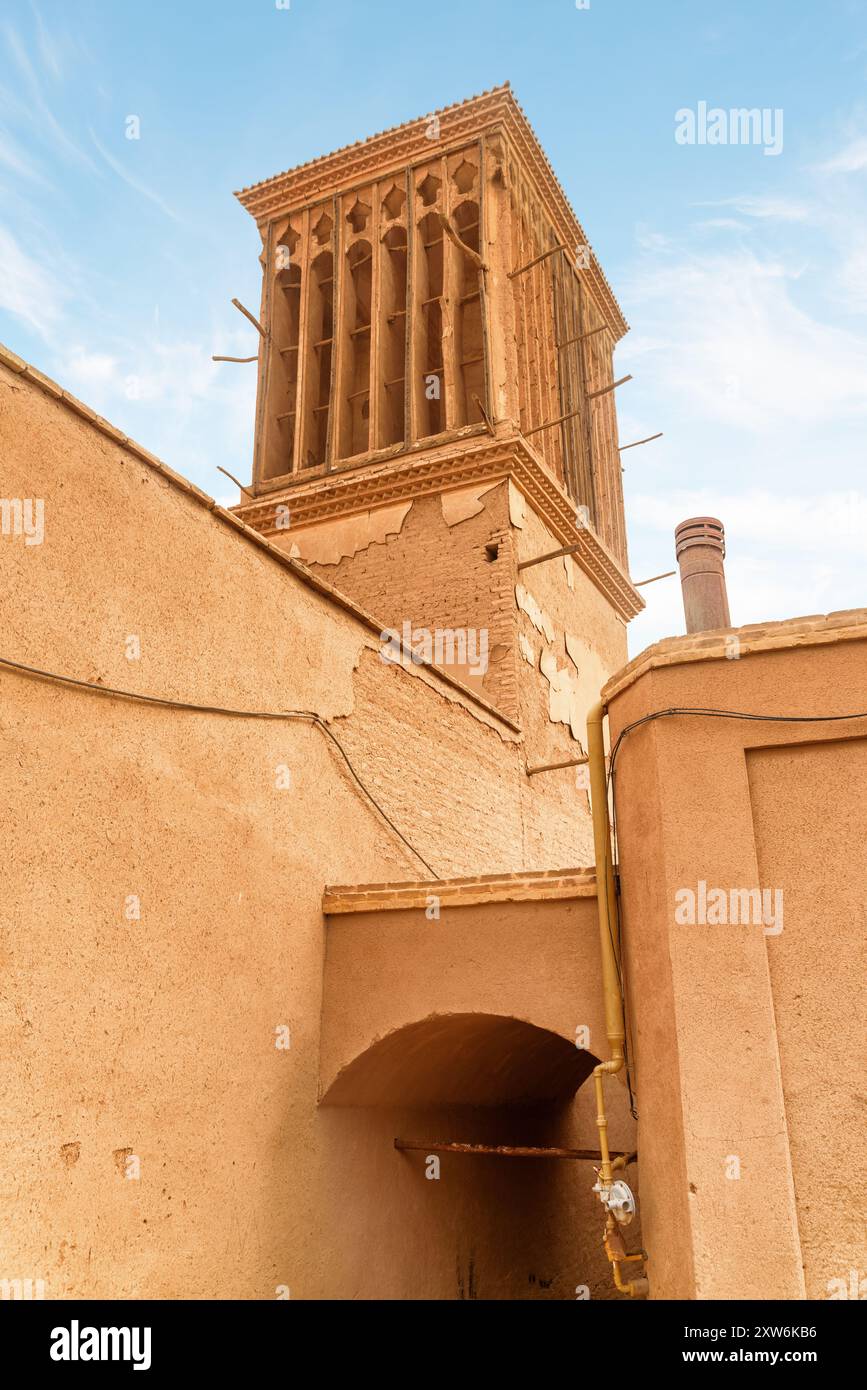 Amazing view of traditional Iranian windcatcher tower, Yazd Stock Photo ...