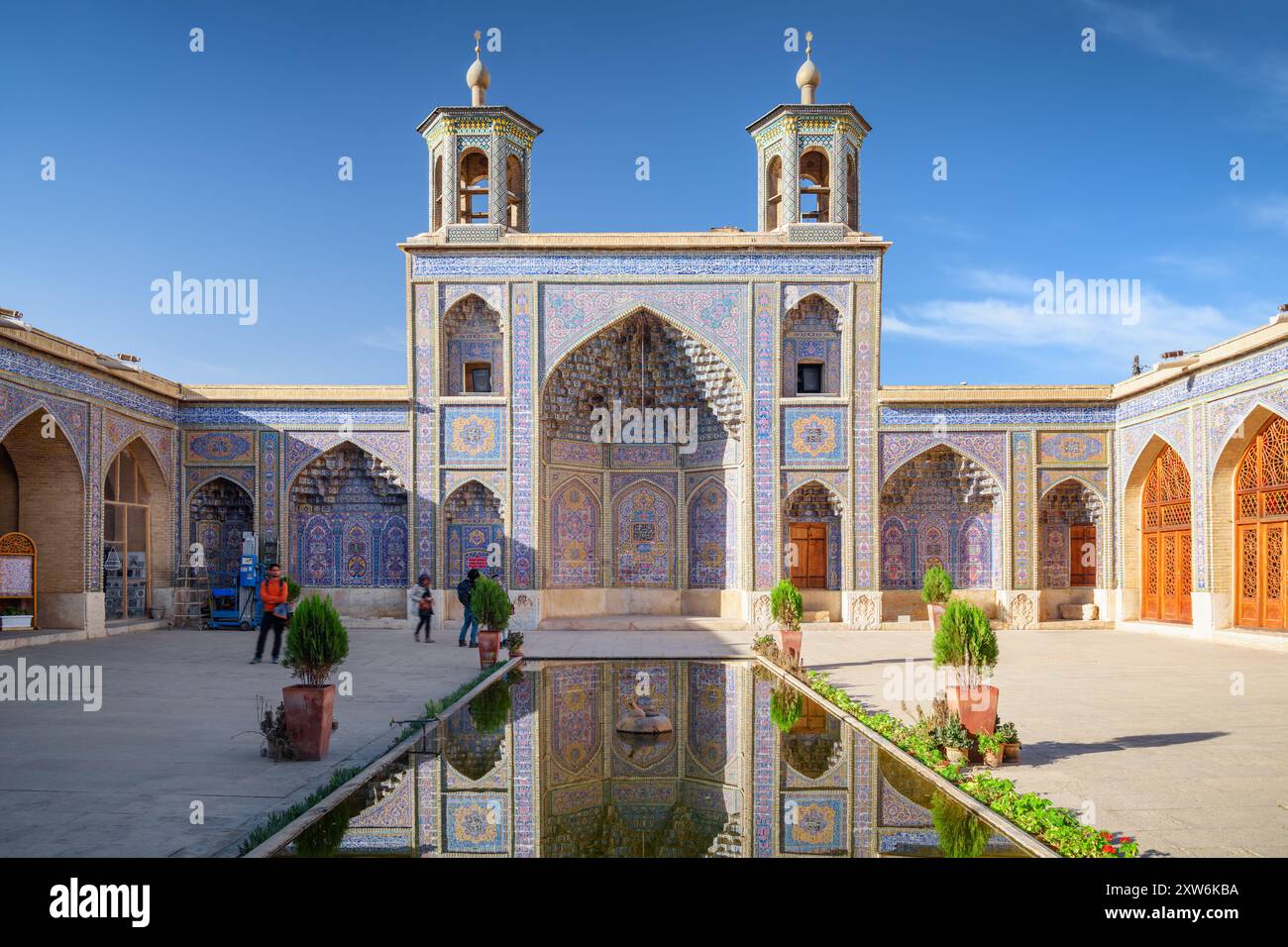 Amazing view of the Nasir al-Mulk Mosque in Shiraz, Iran Stock Photo ...