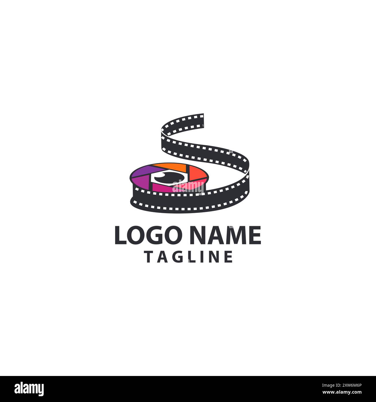 Roll Film Logo Movie Roll And Eye For Movie Production Logo Design