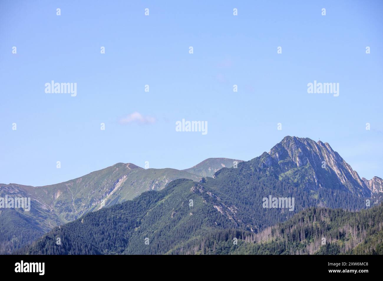 nature view in the mountains with several mountain peaks Stock Photo ...