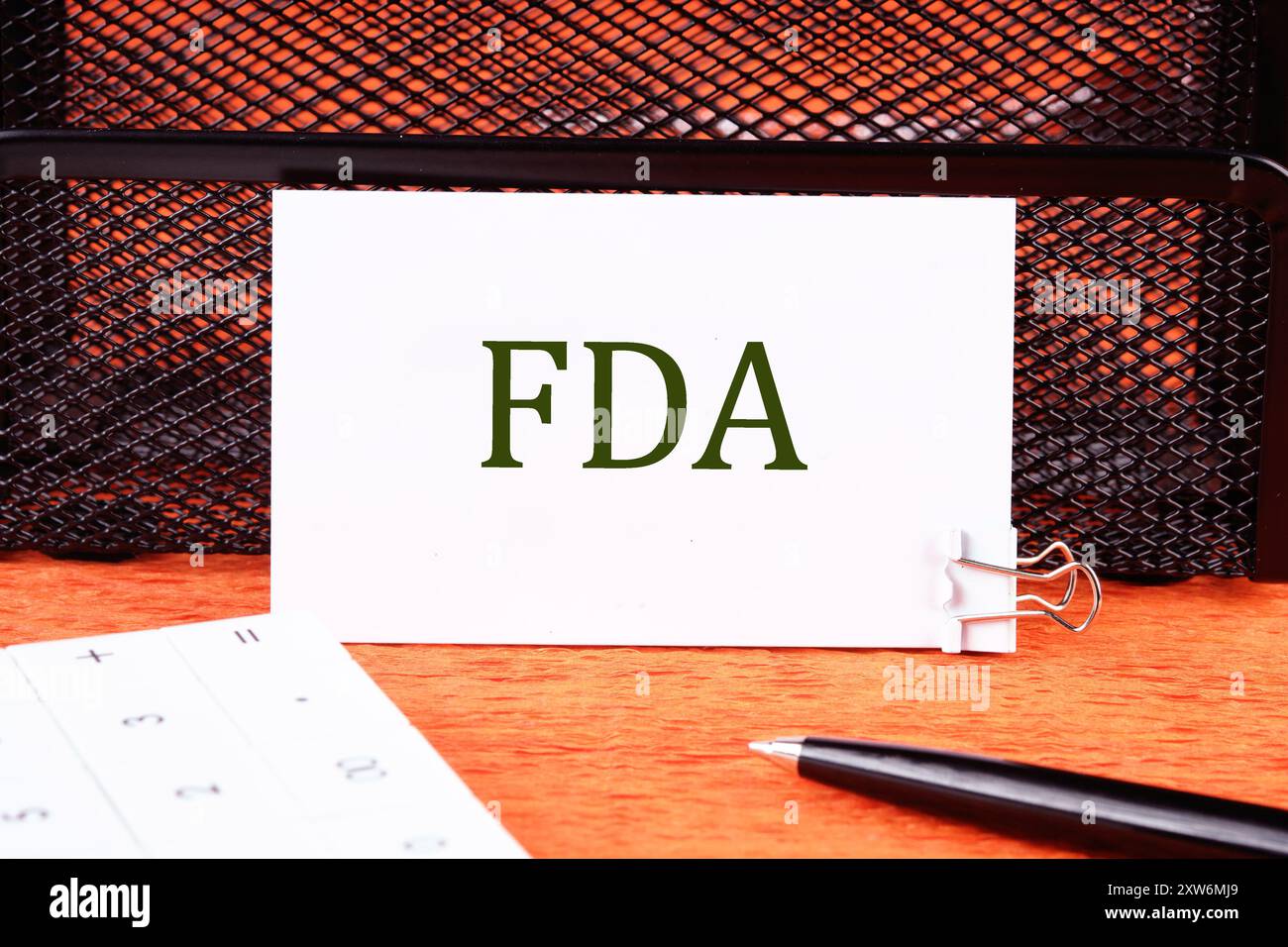 FDA Food Drug Administration symbol on a white business card Stock ...