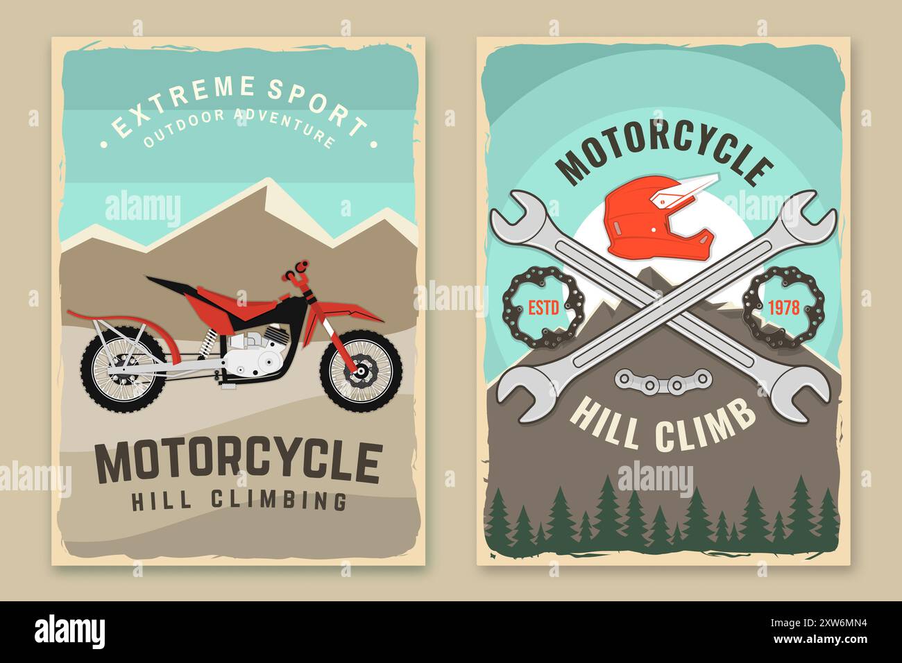 Vintage motor cycle posters Stock Vector Images - Alamy