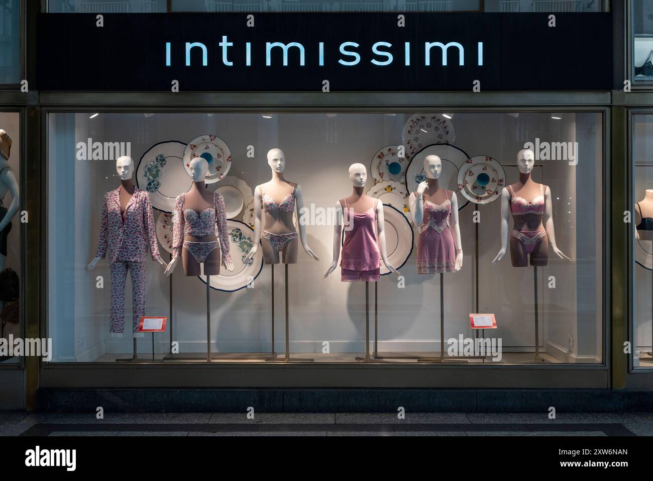 Turin, Italy - 05, July, 2024. INTIMISSIMI. Front view of a shop window ...