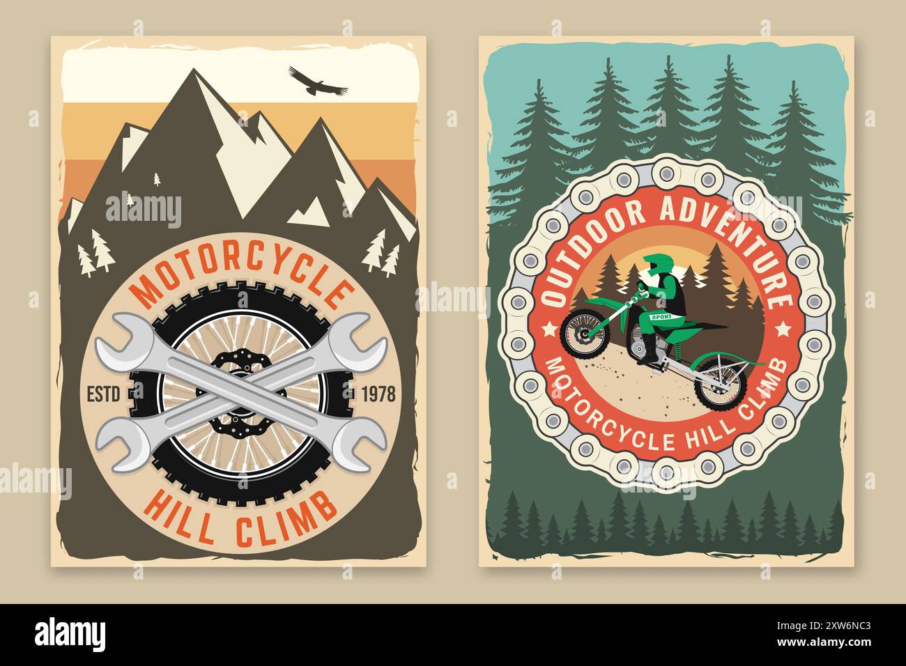 Vintage motor cycle posters Stock Vector Images - Alamy
