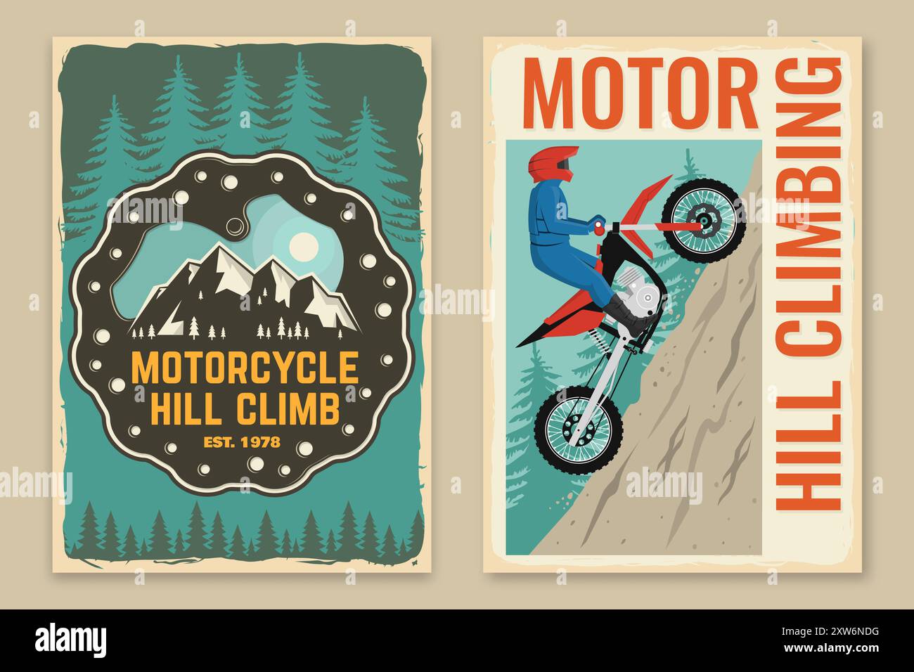 Vintage motor cycle posters Stock Vector Images - Alamy