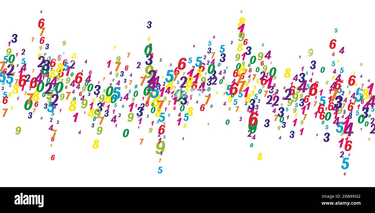 Concept of school background. Colorful childish numbers and digits ...