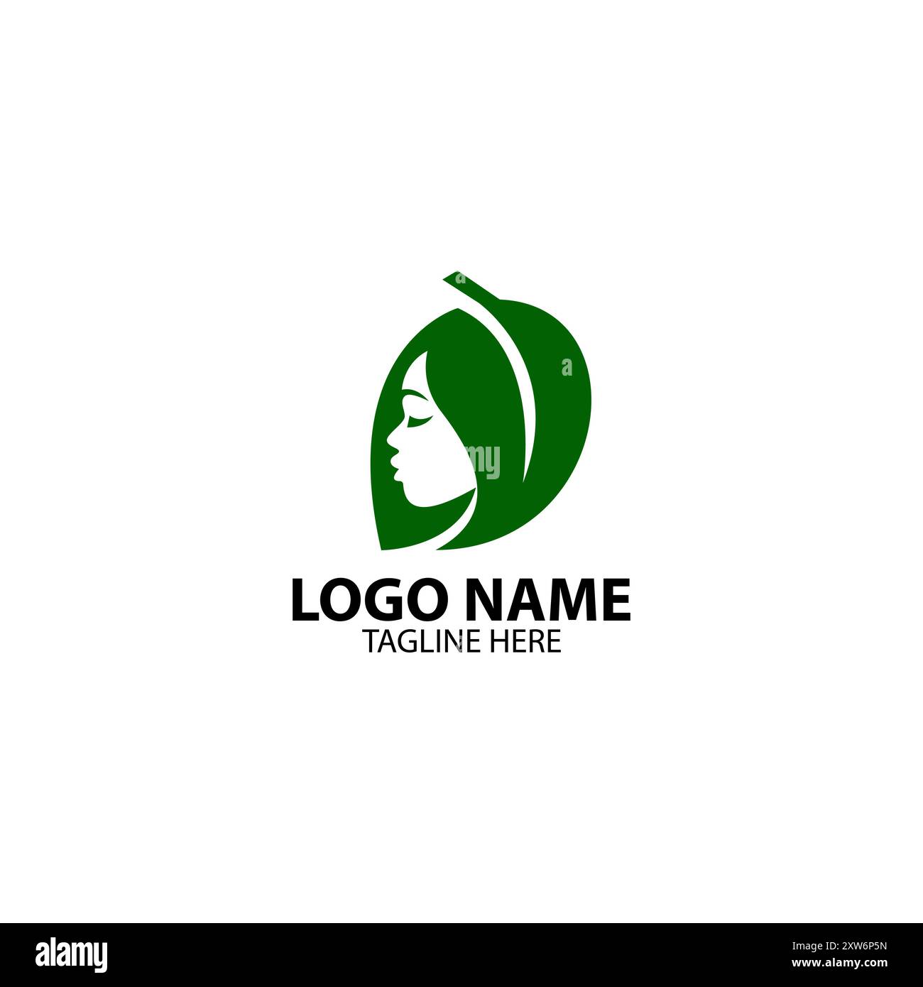 women leaves logo design vector Stock Vector Image & Art - Alamy