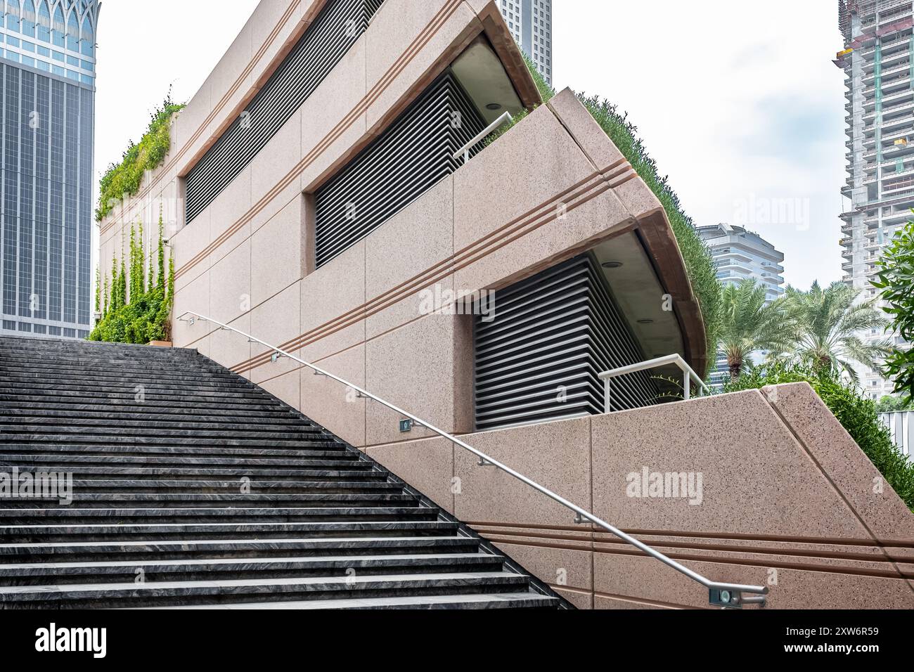 Abstract stairs, abstract steps in the city. A modern staircase with ...