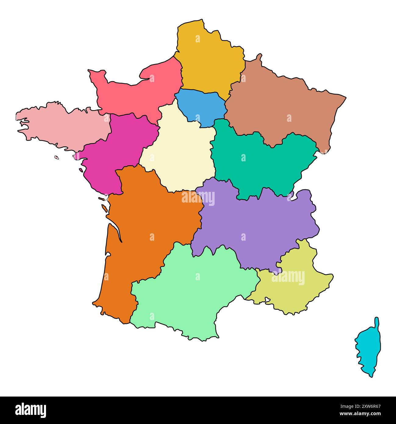 France regions map symbol shape, travel web flat concept icon symbol ...