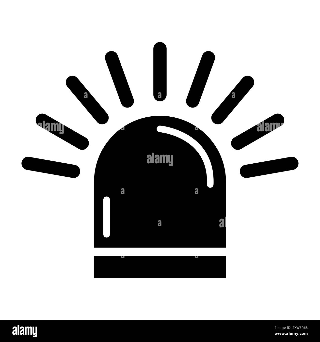 Siren fire alarm sign, signal danger light symbol, ambulance police ...