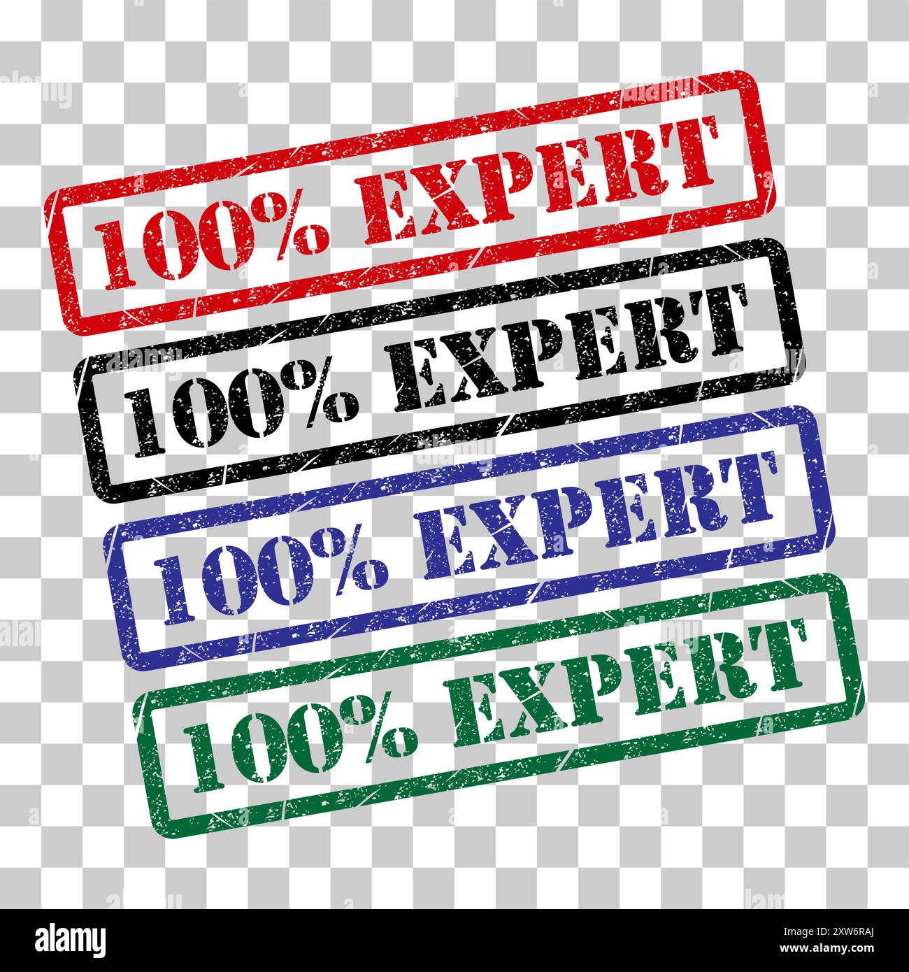 Set of Expert 100% stamp symbol, label sticker sign button, text banner ...