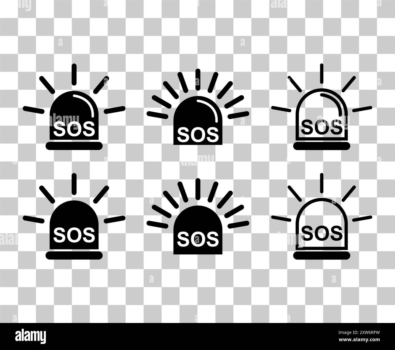Set of SOS help icon, safety support alert design, save vector ...