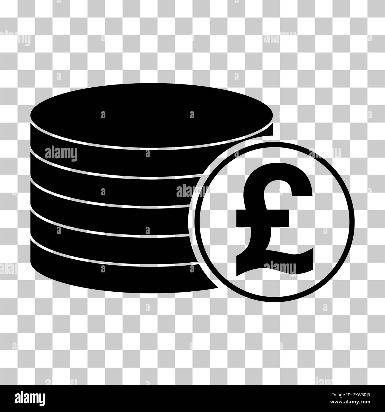 Pound stack coin, flat icon money design, cash sign vector illustration ...