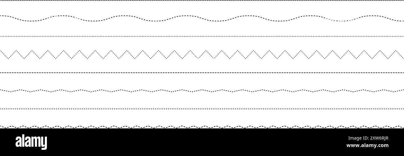 Various dotted and dashed lines for graphic design Stock Vector Image ...