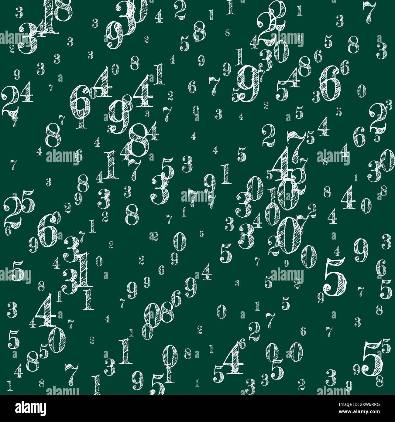 Concept of school background. White chalk numbers and digits falling ...