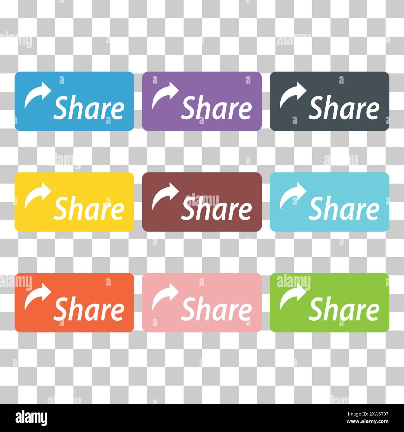 Set of Share click button icon, modern web sign, internet vector ...