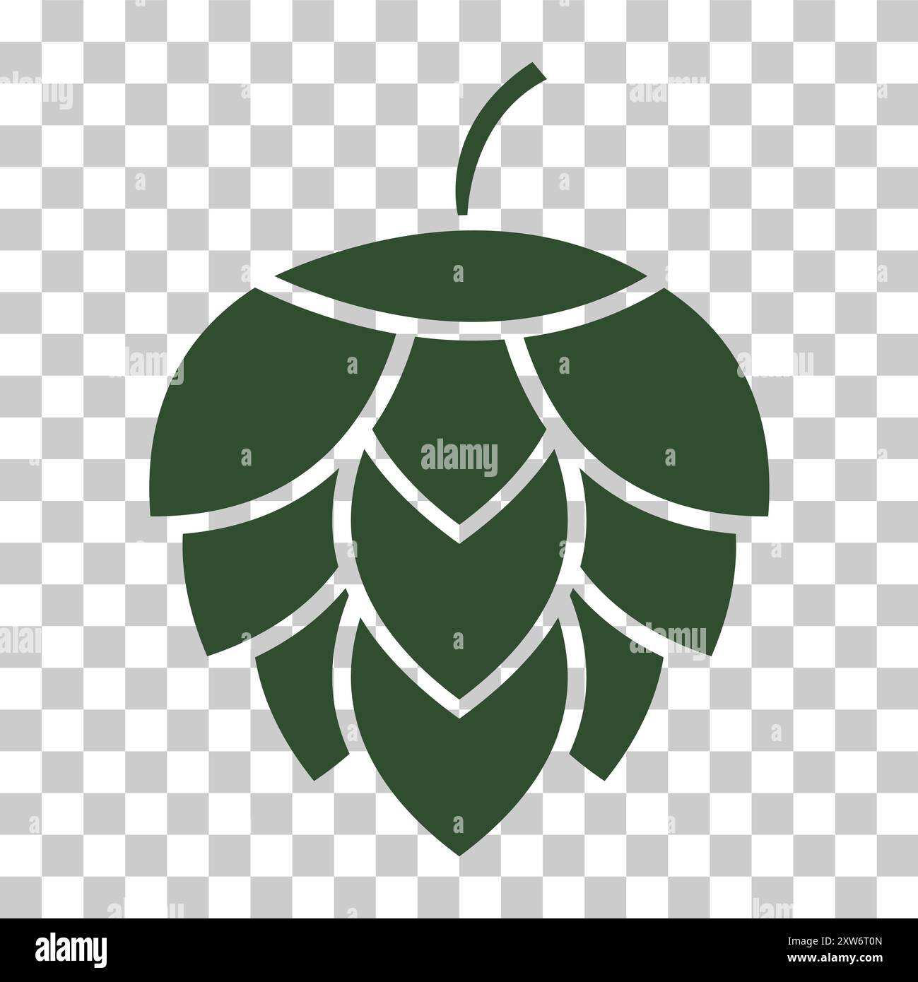 Hop icon beer cone leaf sign,pub herb design, nature seed vector ...