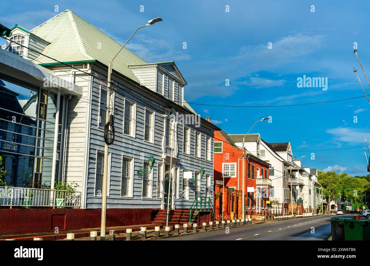 Traditional houses in the historic center of Paramaribo, UNESCO world ...
