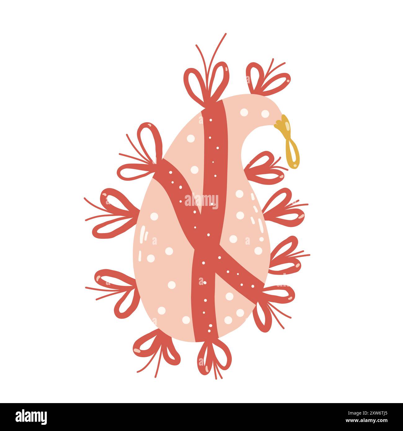 Christmas bauble in paisley shape with bows decoration isolated on ...