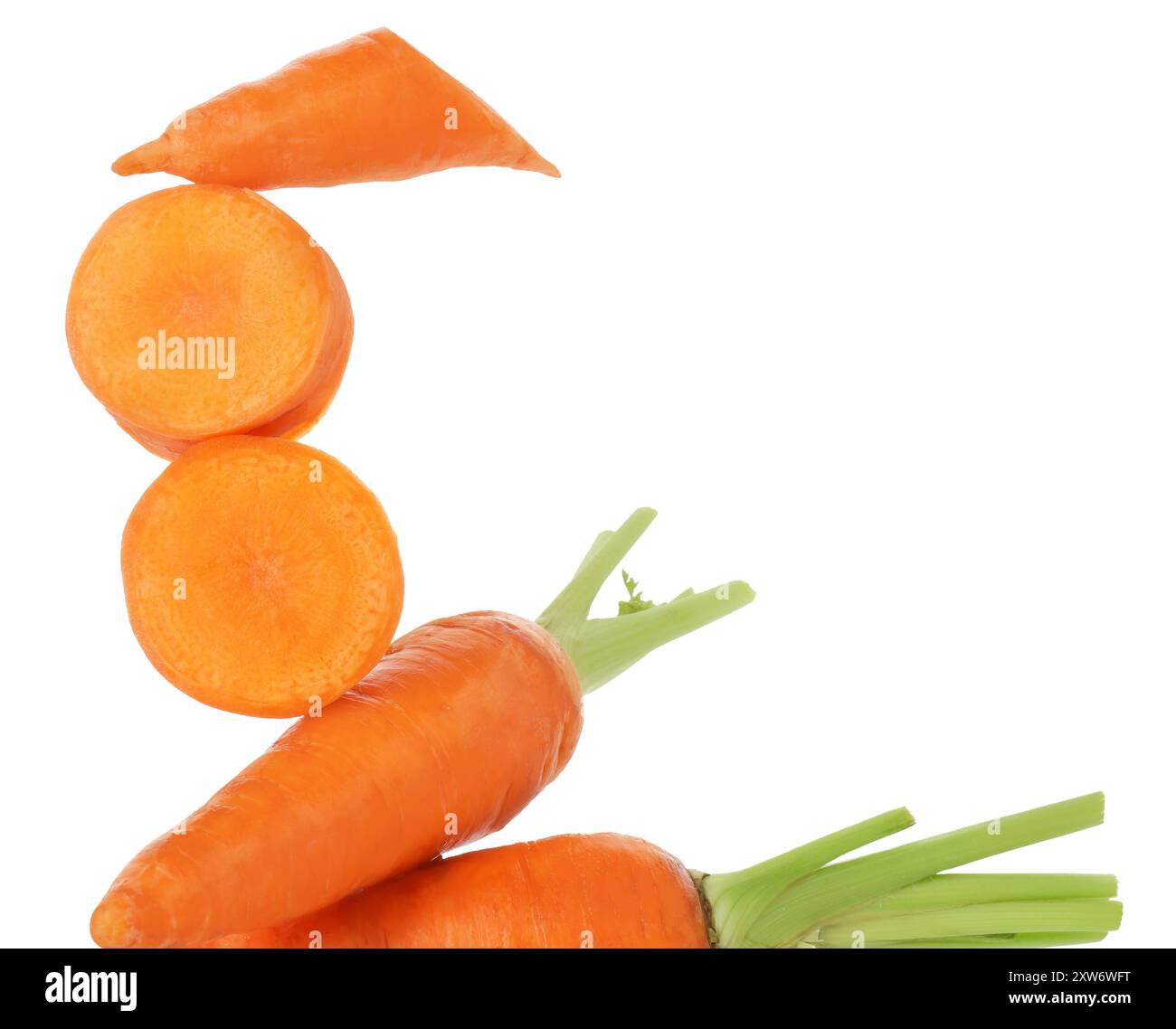 Whole and cut fresh carrots isolated on white Stock Photo - Alamy