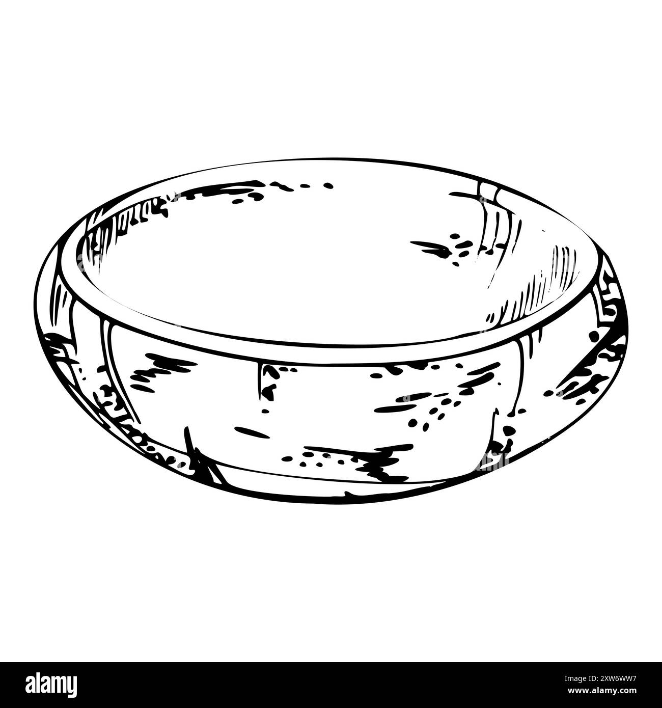 Ceramic plate dish bowl beige, for hobby, handmade, food. Hand drawn in ...