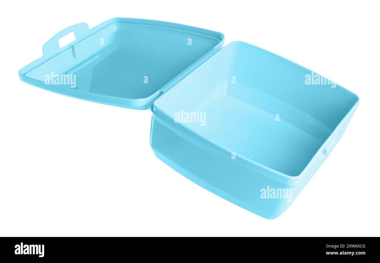 Empty plastic lunch box isolated on white Stock Photo - Alamy