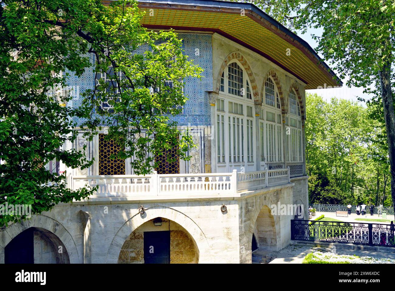 View from the Marble Terrace of the Upper Baghdad Pavilion in Topkapi ...
