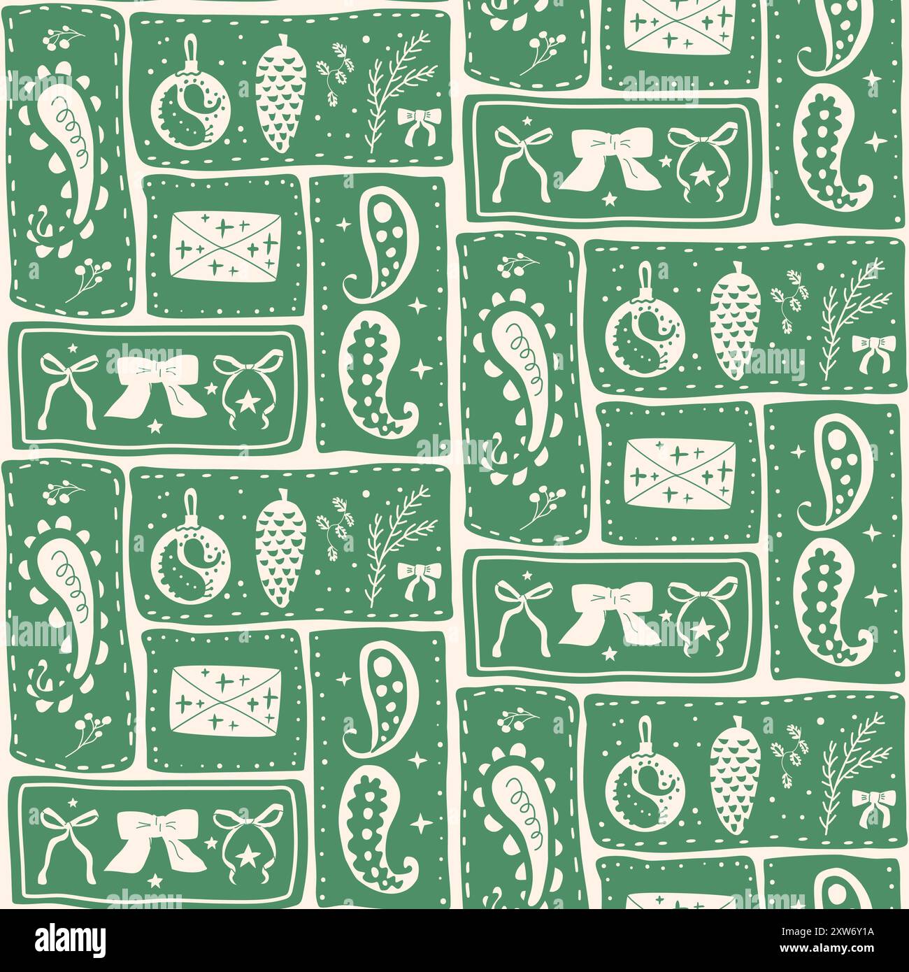 Christmas seamless pattern. Bento box holiday season repeat background ...