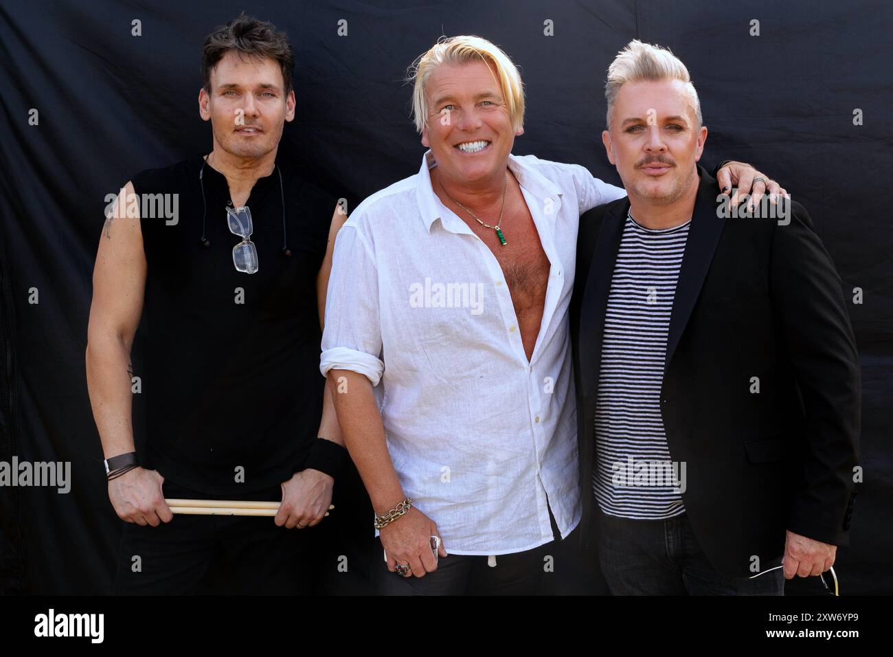 Essex, UK. 17th Aug, 2024. R-L Matthew James Pateman, Rob Jeffrey, Lee ...