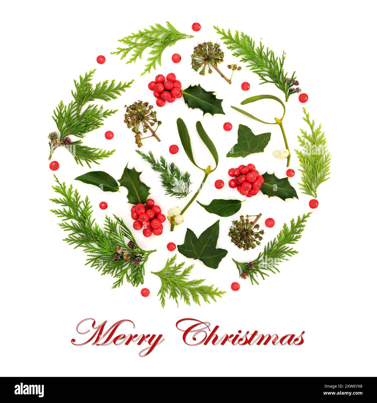 Winter leaf design merry Cut Out Stock Images & Pictures - Alamy