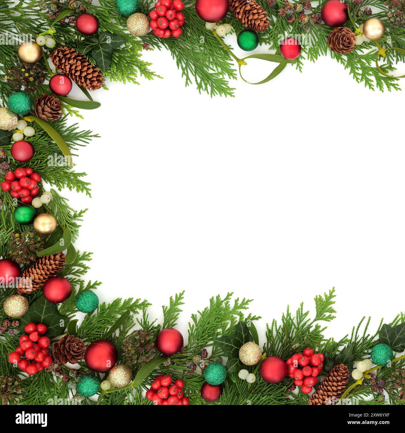 Winter christmas greenery border holly hi-res stock photography and ...