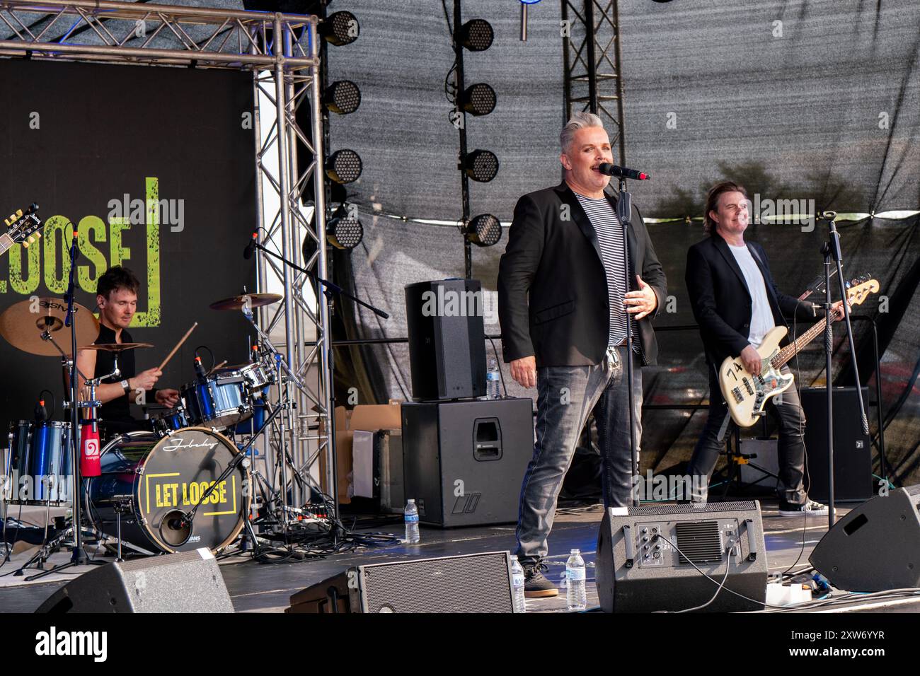 Essex, UK. 17th Aug, 2024. The band Let Loose Lee Murray, Matthew ...