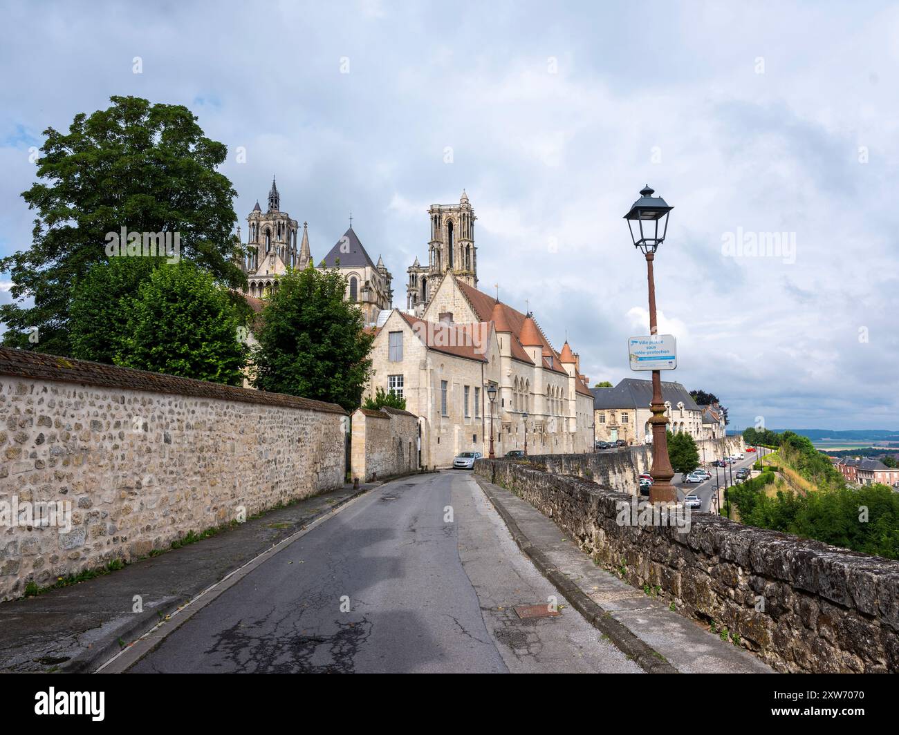 walls of old medieval city of Laon in the north of france Stock Photo ...