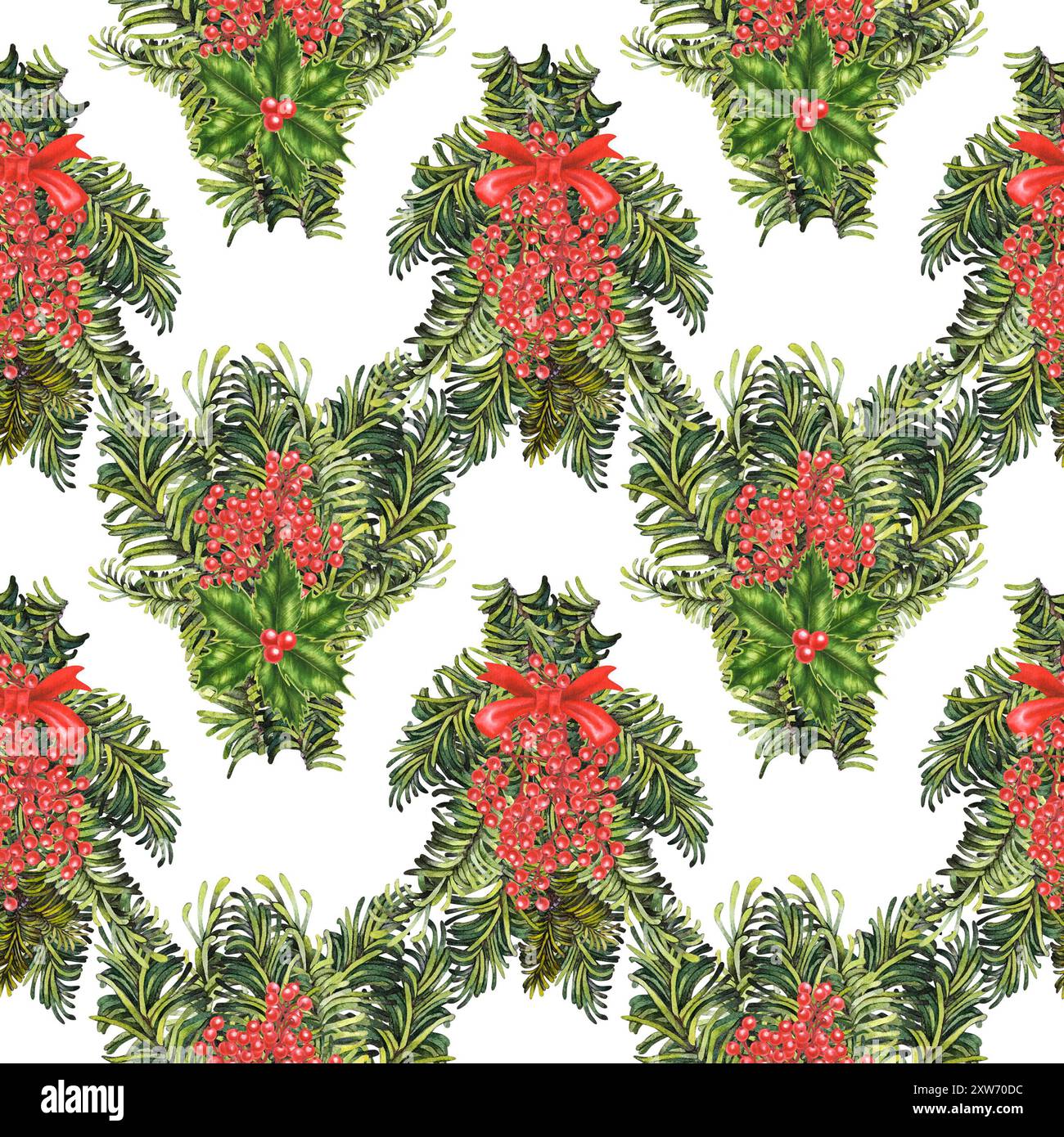 Red ribbons botanical illustration Cut Out Stock Images & Pictures - Alamy