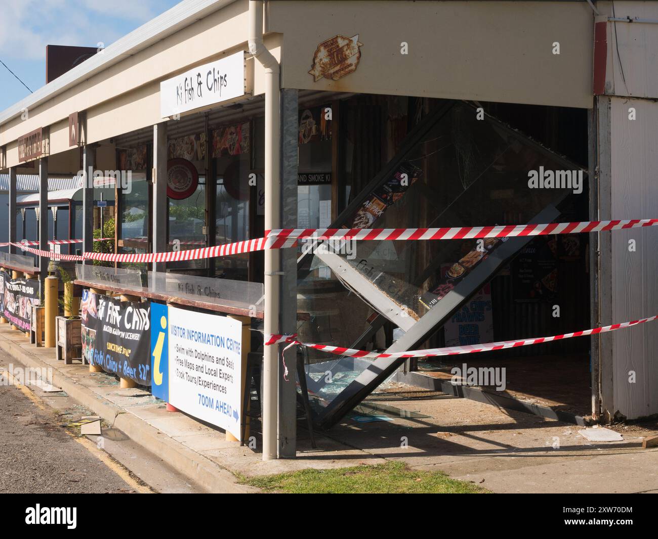 Fish and chip shop with severe damage caused by gas explosion on ...