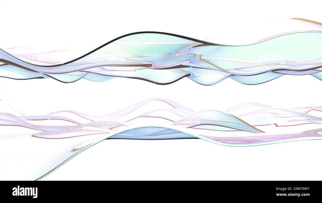 Rainbow curve waves on white bg 3d render Stock Photo - Alamy