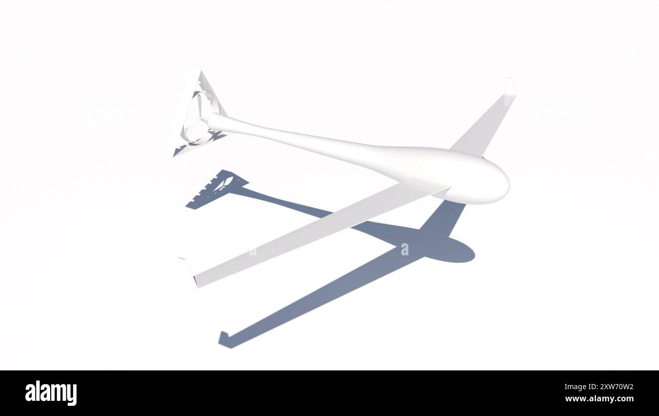 White carbon observer drone with an airplane propeller on a white ...