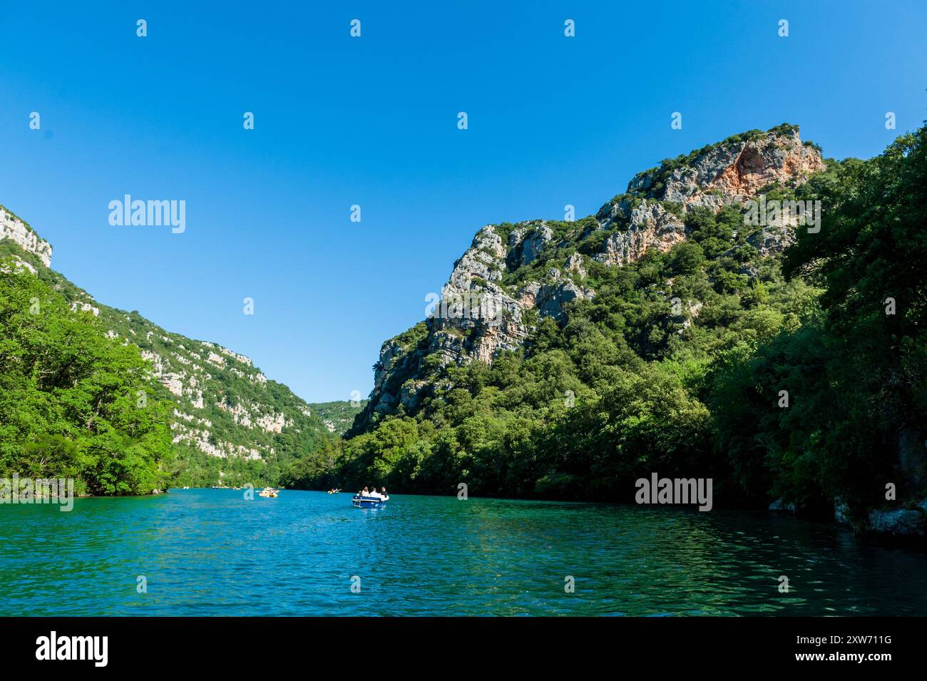 Exterior shot of the Gorges du Verdon, in the French Provence, on a ...