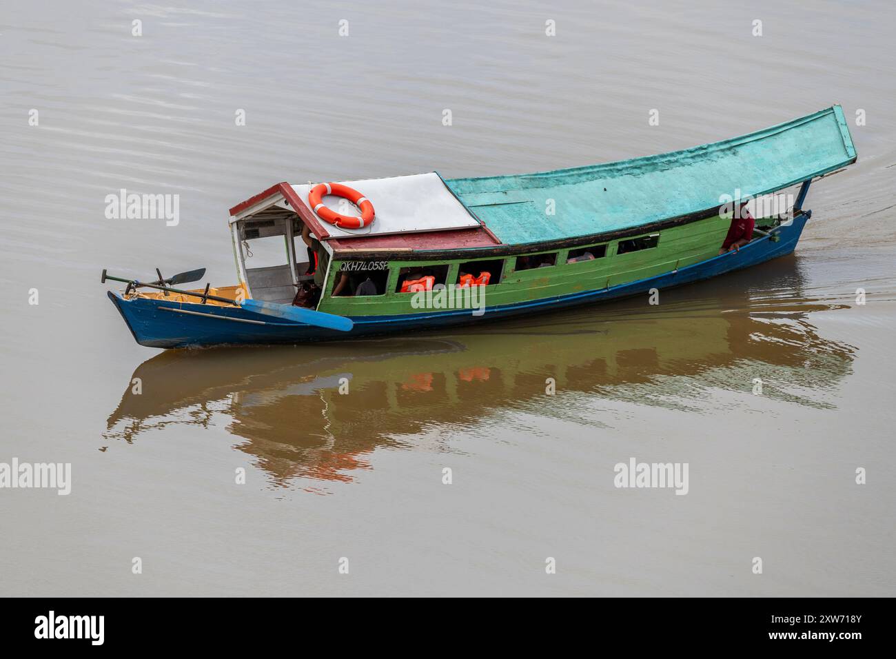Traditional Boat on the Sarawak River in Kuching, Malaysia Stock Photo ...