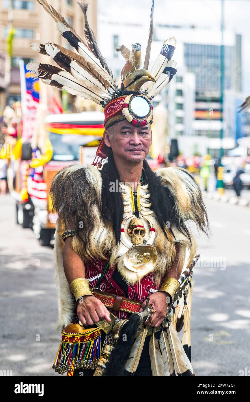Iban Parade in Traditional Costumes During Gawai Dayak Celebration ...
