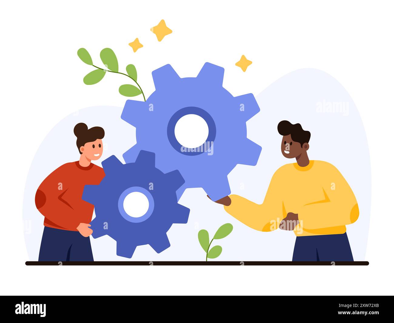 Business project development, optimization. Tiny people of maintenance ...