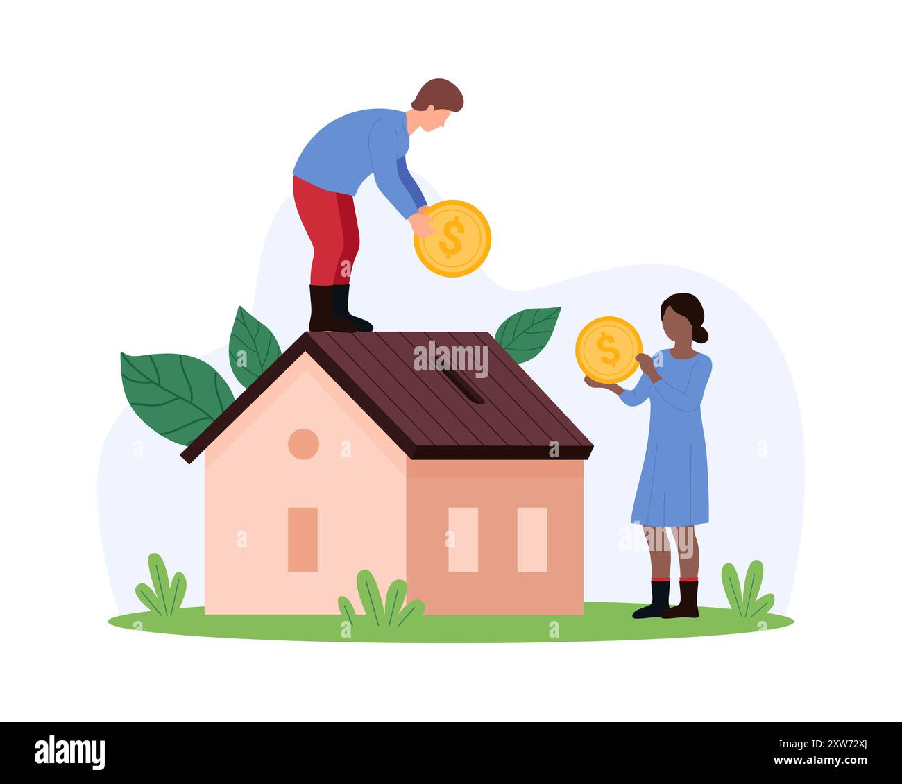 Real estate investment, property mortgage or loan, ownership. Tiny ...