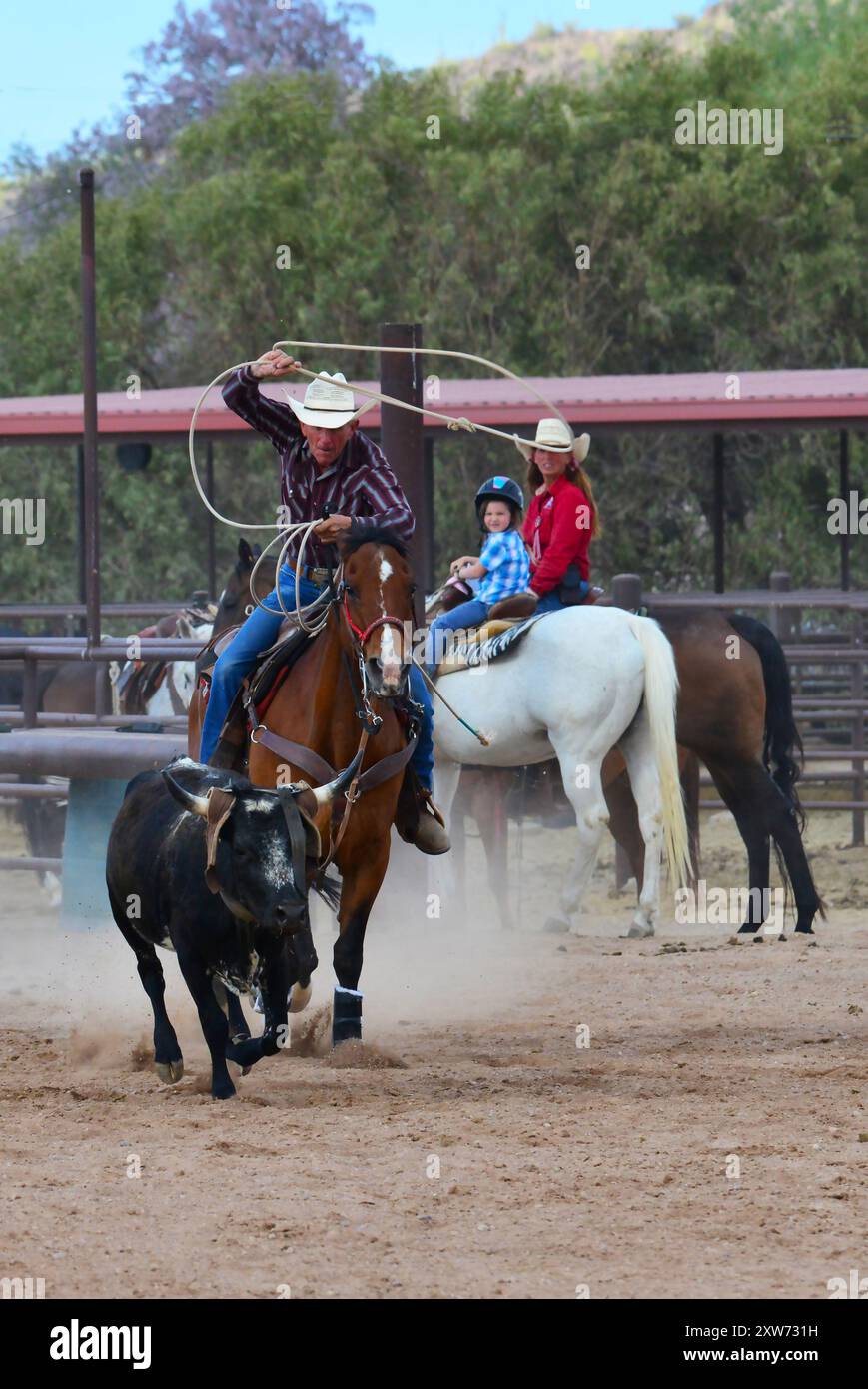 USA. ARIZONA. TUCSON. WHITE STALLION RANCH. COWBOY AND COWGIRL ...