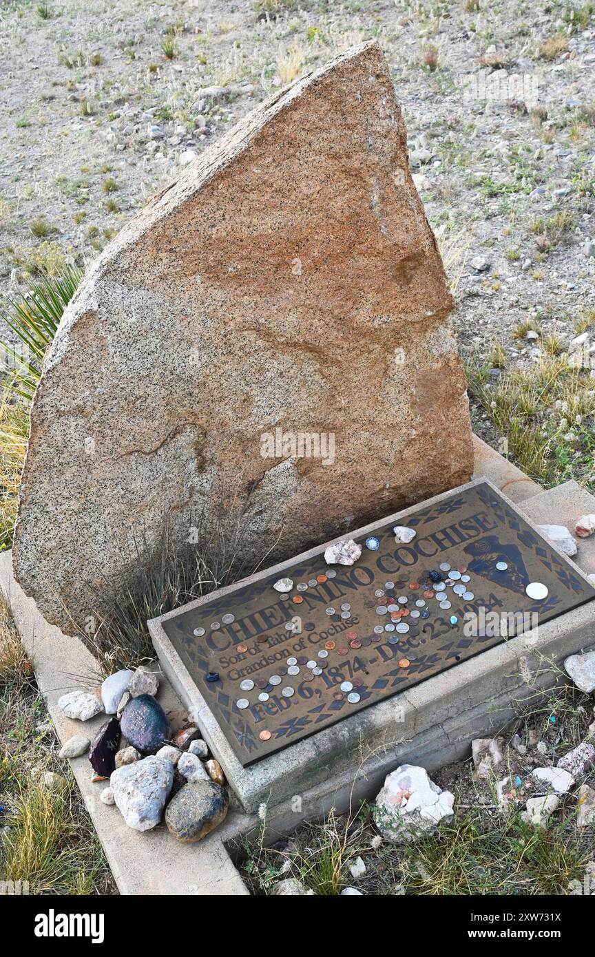 USA. ARIZONA. TUCSON. TOMB OF NINO COCHISE, GRANDSON OF THE FAMOUS ...