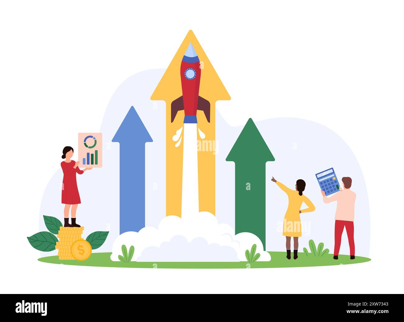 Success startup, progress and economic exponential growth of business ...