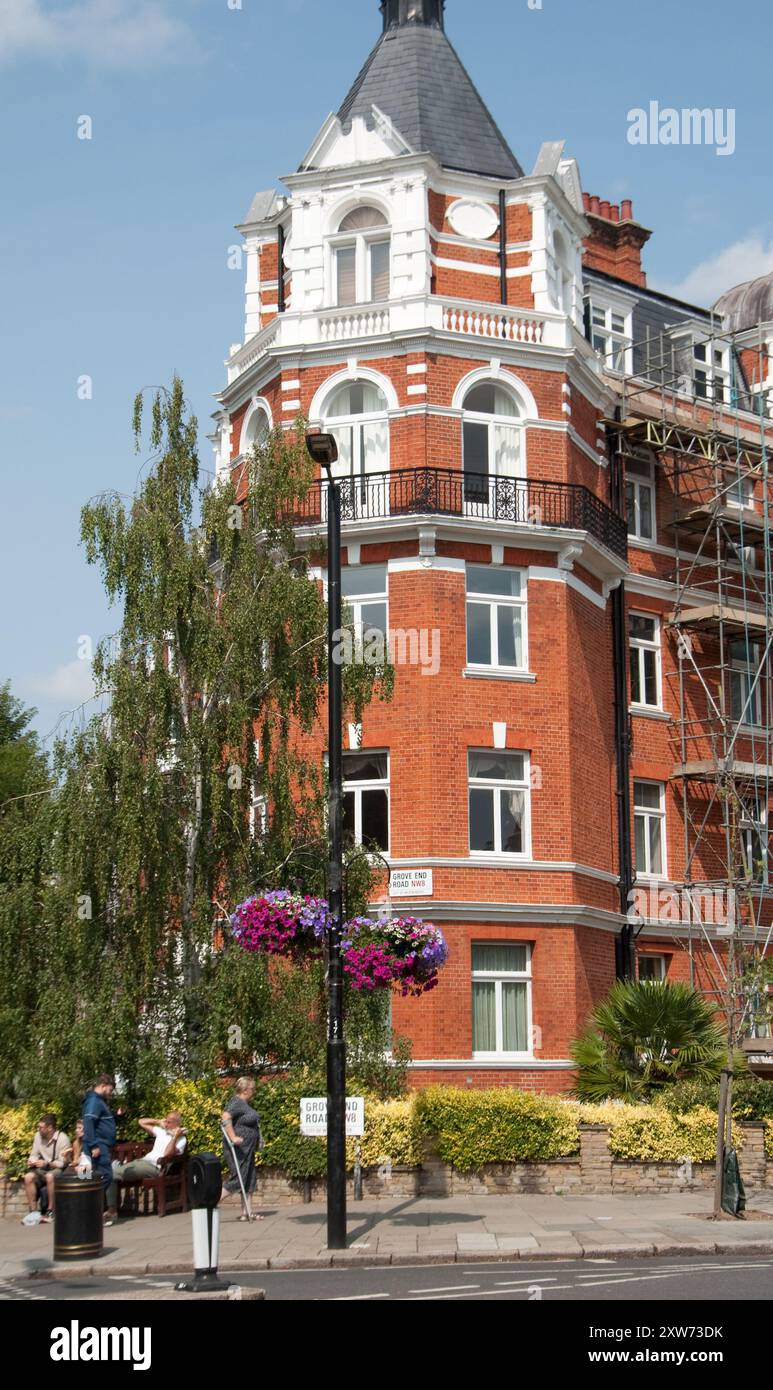 Mansion Block; St John's Wood, London, England, UK. Victorian mansion ...