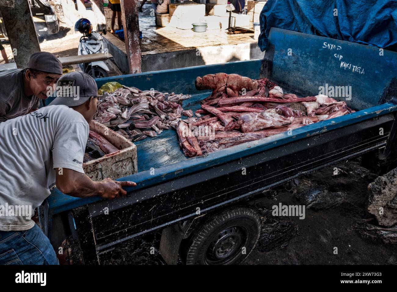 Tanjung Luar Fish market, Luar Cape, Lombok, Indonesia, Asia Stock ...
