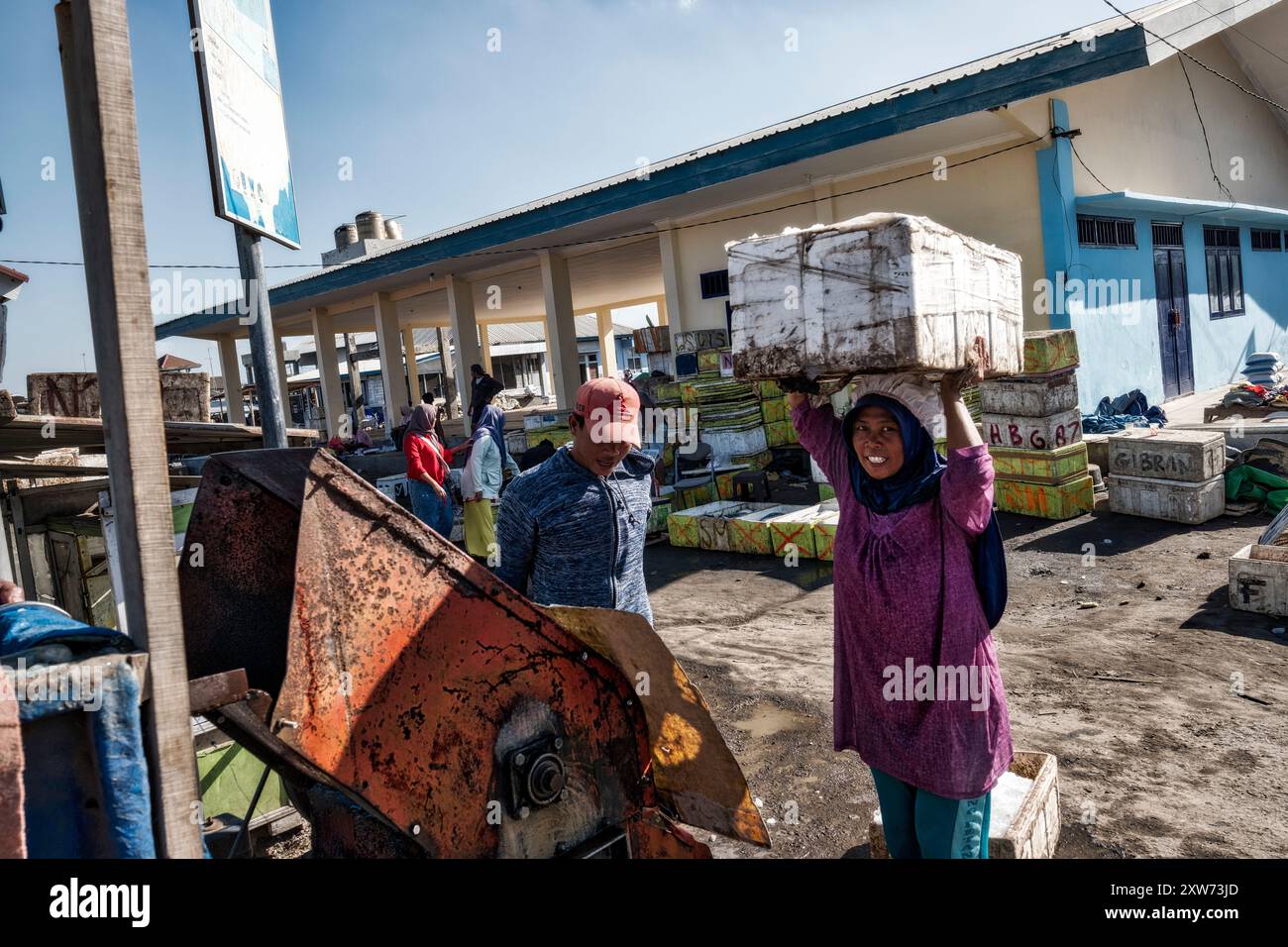 Tanjung Luar Fish market, Luar Cape, Lombok, Indonesia, Asia Stock ...